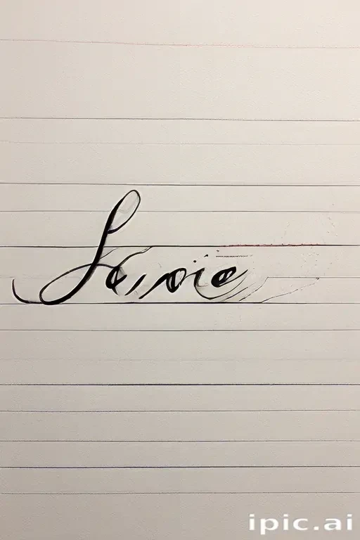 Elegant Calligraphy of the Word 'Savoie' on Lined Paper Background