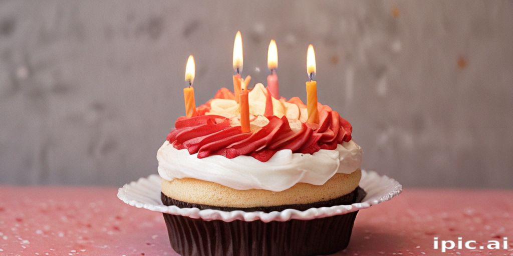 Delicious Birthday Cake with Colorful Frosting and Five Bright Candles