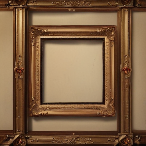 Ornate Golden Picture Frame with Empty Center Awaiting a New Artwork