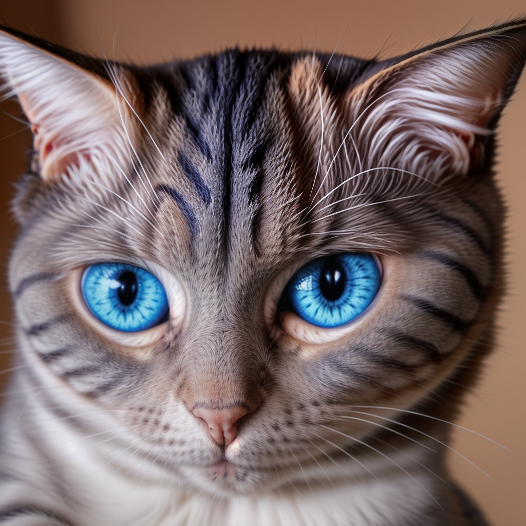 A Beautiful Close-Up of a Cat Showcasing Its Striking Blue Eyes