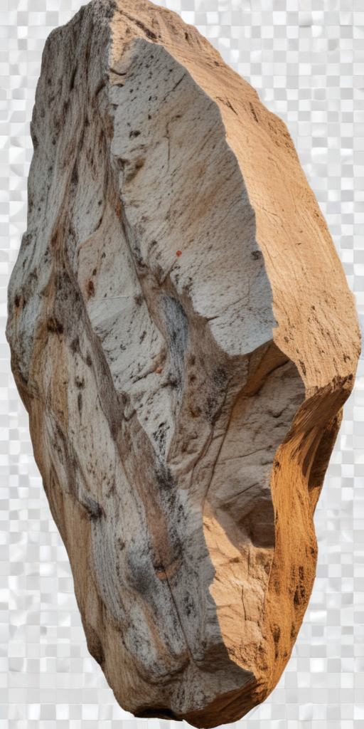 A Large, Weathered Rock with Unique Texture and Natural Patterns Displayed.