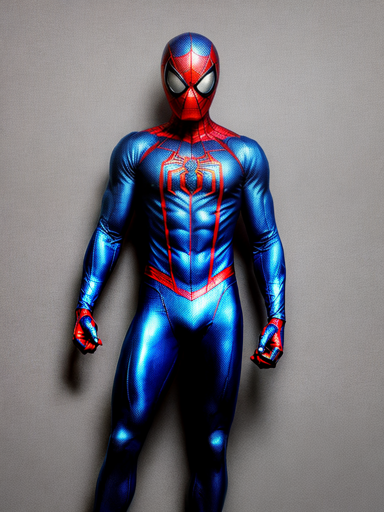 metallic blue spiderman