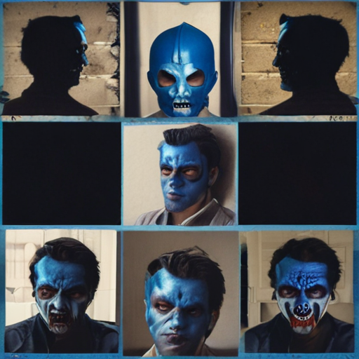 blue demon,horror aesthetic