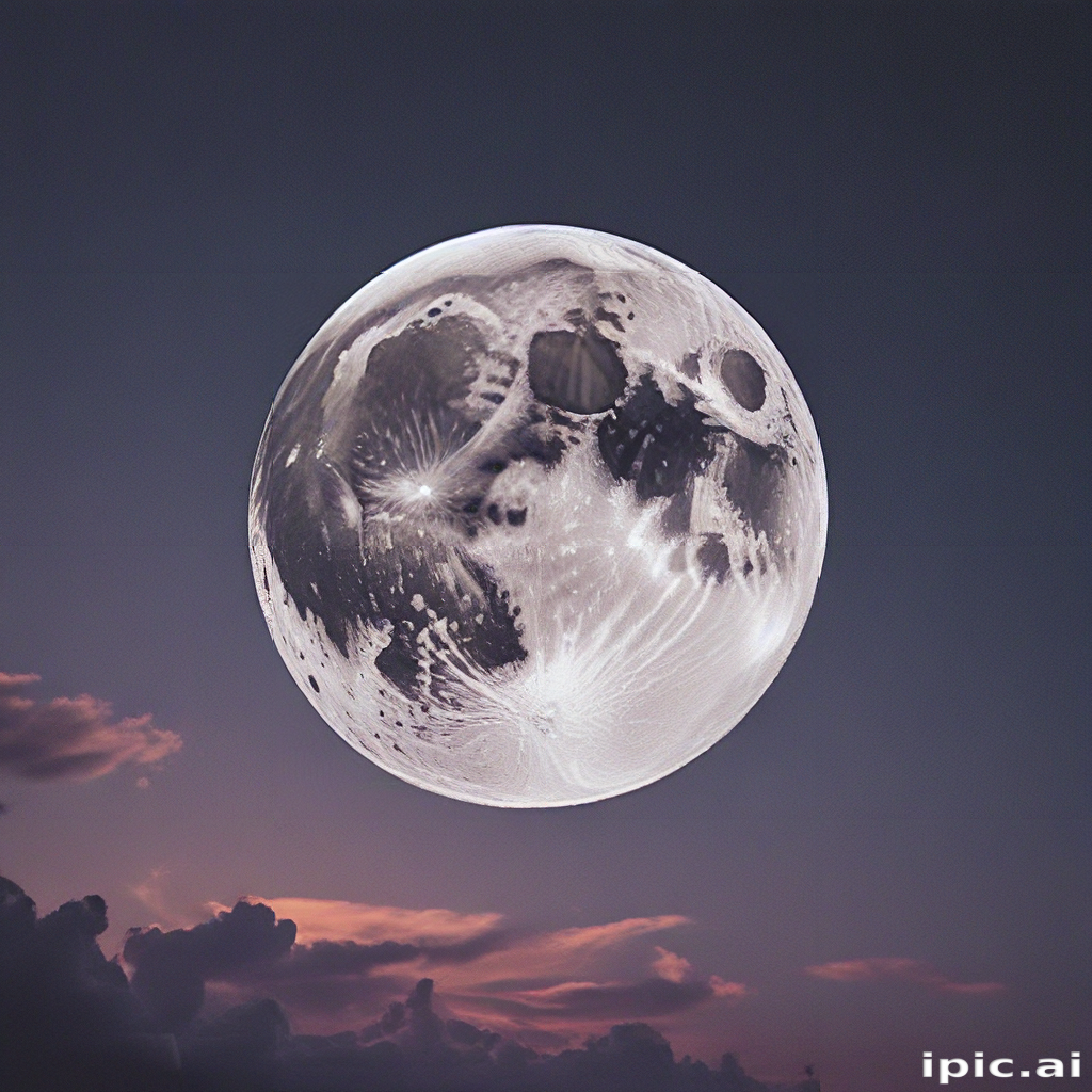 Enigmatic Moon Floating Over a Dreamy Twilight Sky at Dusk