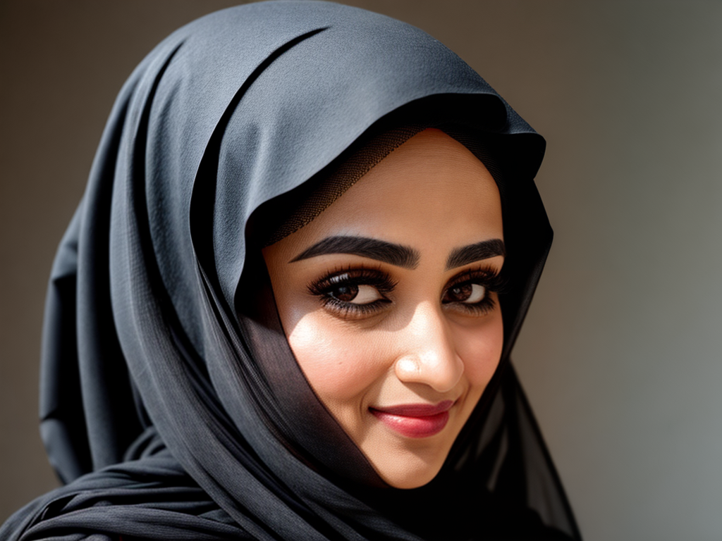 arab woman face with chador
