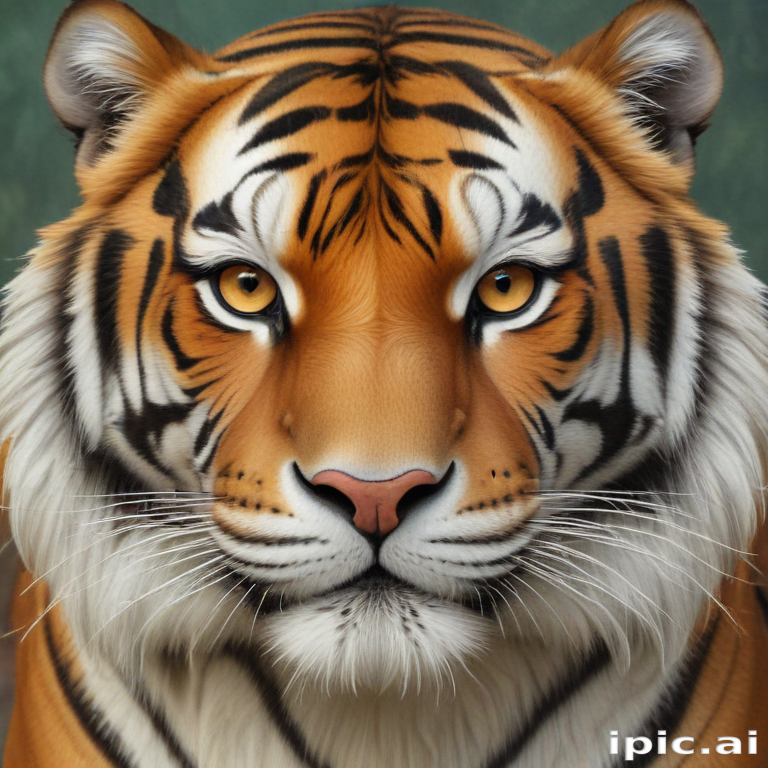 Majestic Close-Up of a Strikingly Realistic Tiger Portrait in Vibrant ...