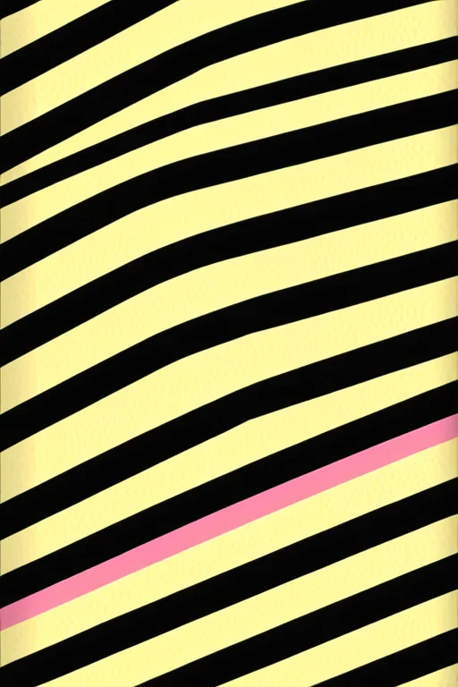 Abstract Pattern of Yellow and Black Stripes with a Pink Accent Line
