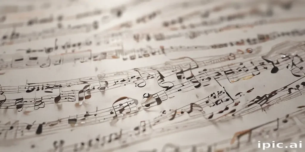 Intricate Patterns of Musical Notes on Vintage Sheet Music Background