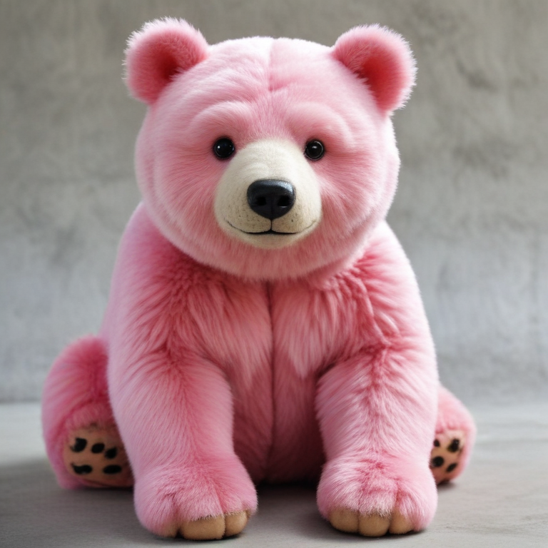realistic pink bear