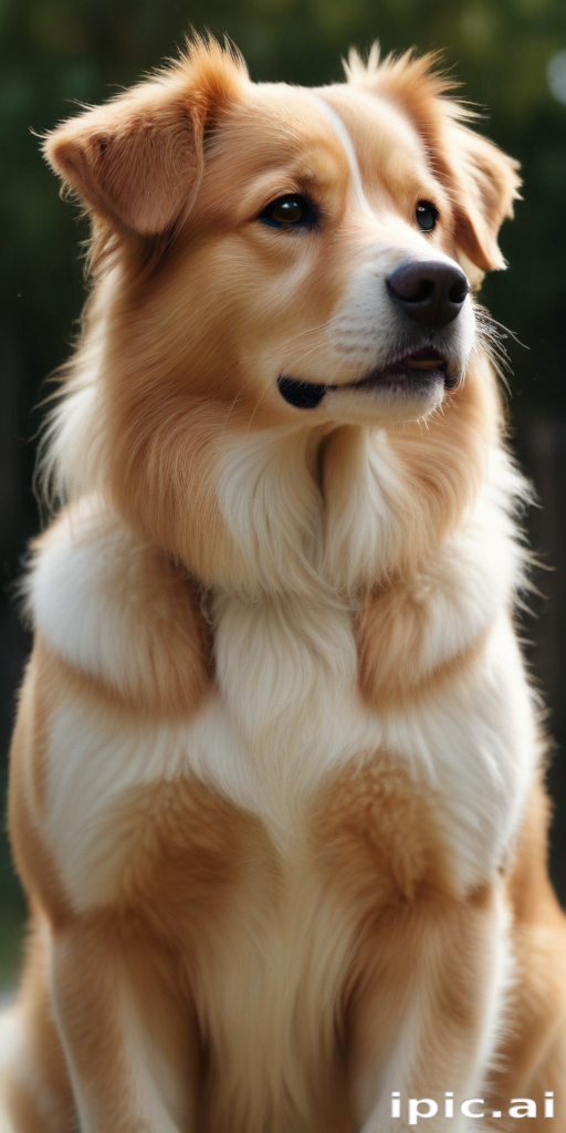 A Beautiful Golden Dog Sitting Gracefully in a Natural Outdoor Setting.