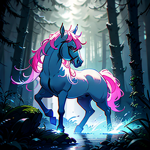 My little pony, cute pony, white body, full body, pink and blue hair ...