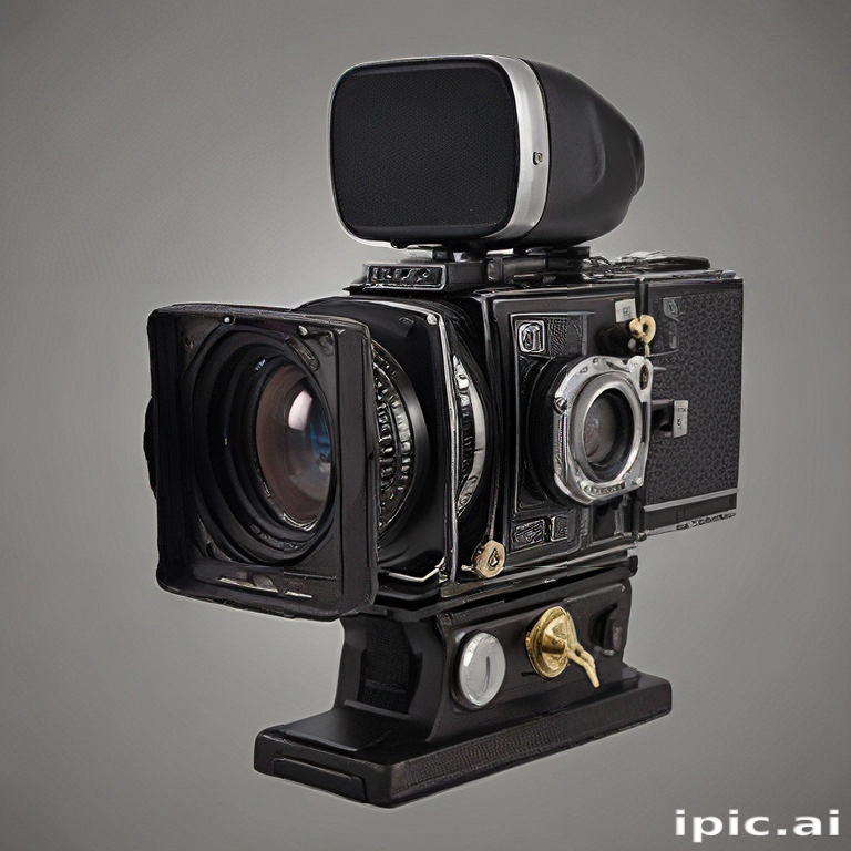 A Vintage Camera with Flash and Unique Design for Photography Enthusiasts
