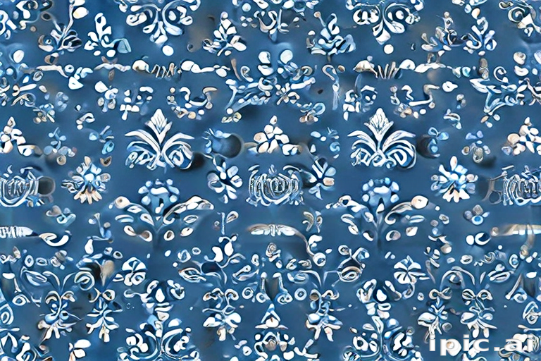Intricate Floral Patterns in Shades of Blue and White Design