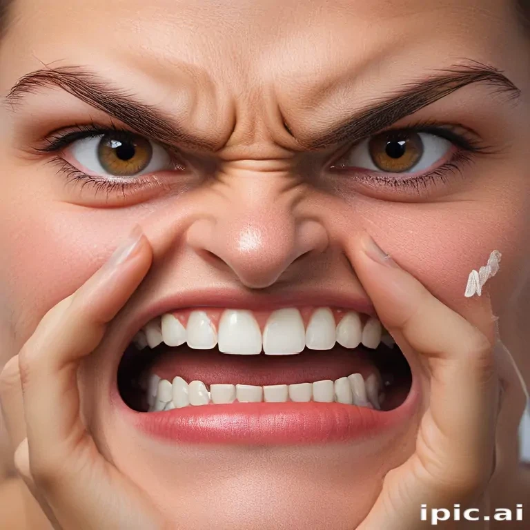 Expression of Intense Anger and Frustration Captured in a Close-Up Portrait