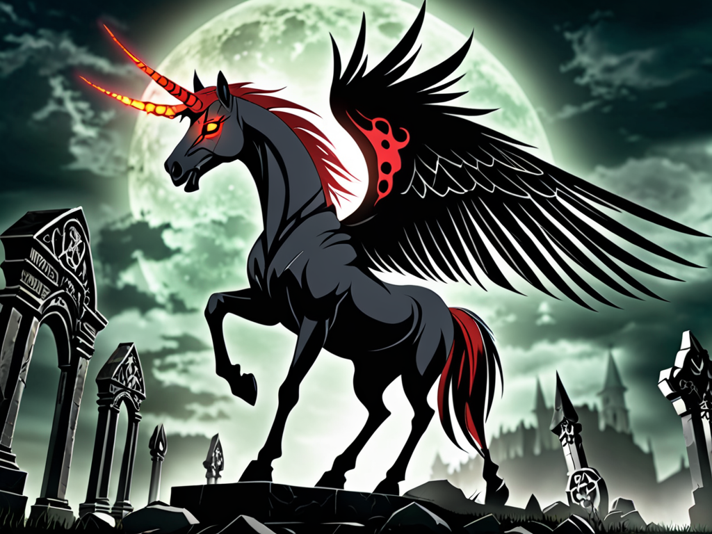 mlp pony necromancer dark alicorn white face red eyes red and black ...
