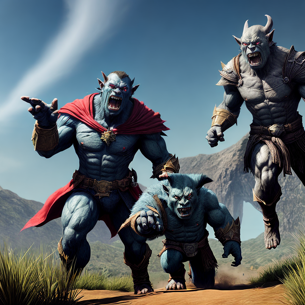 orc mage in battle with a human