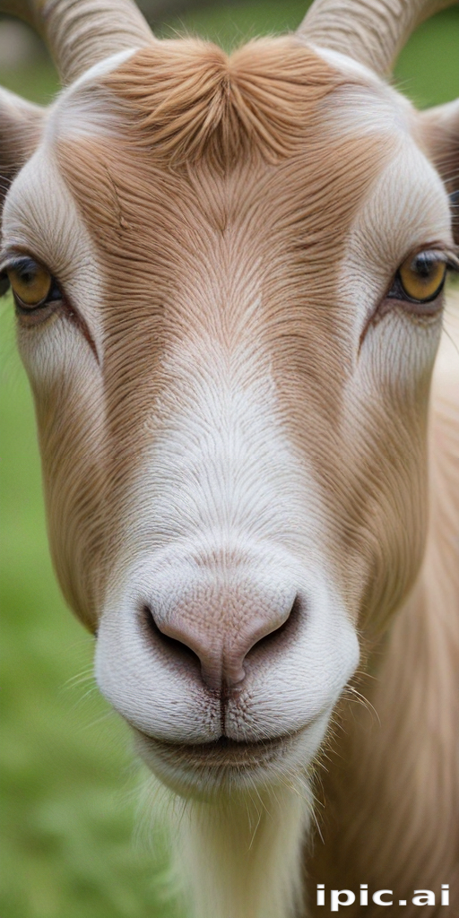 A Close-Up of a Goat's Face with Striking Features and Expressions.