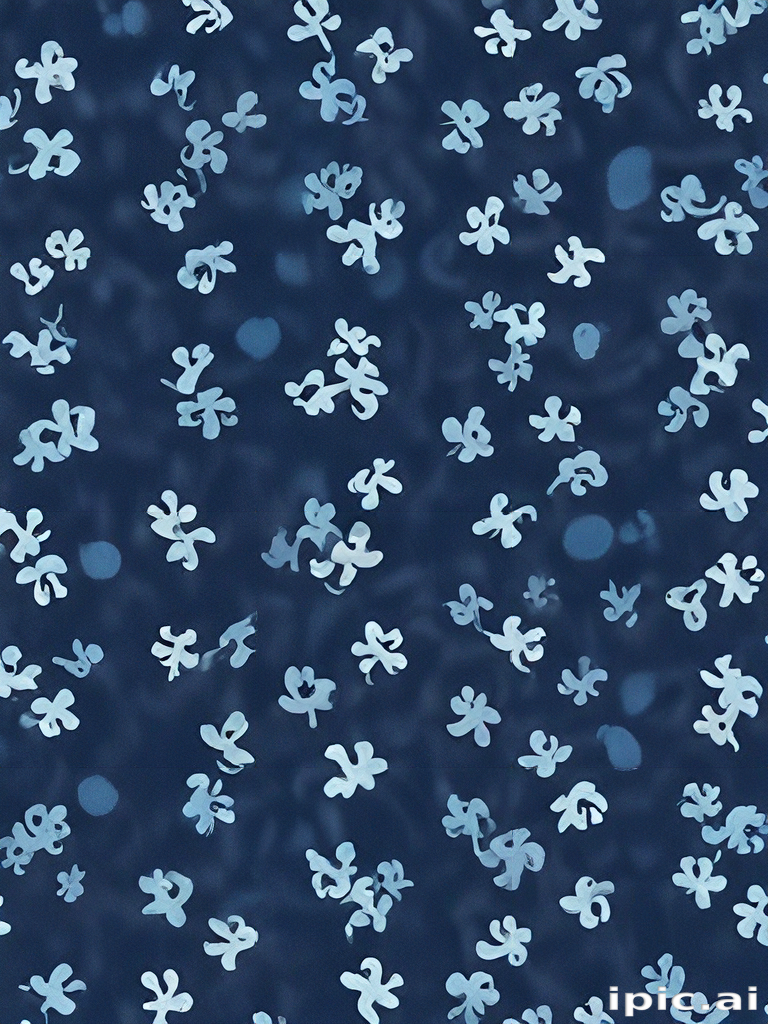 Delicate Floral Pattern on a Dark Blue Background with Subtle Hues