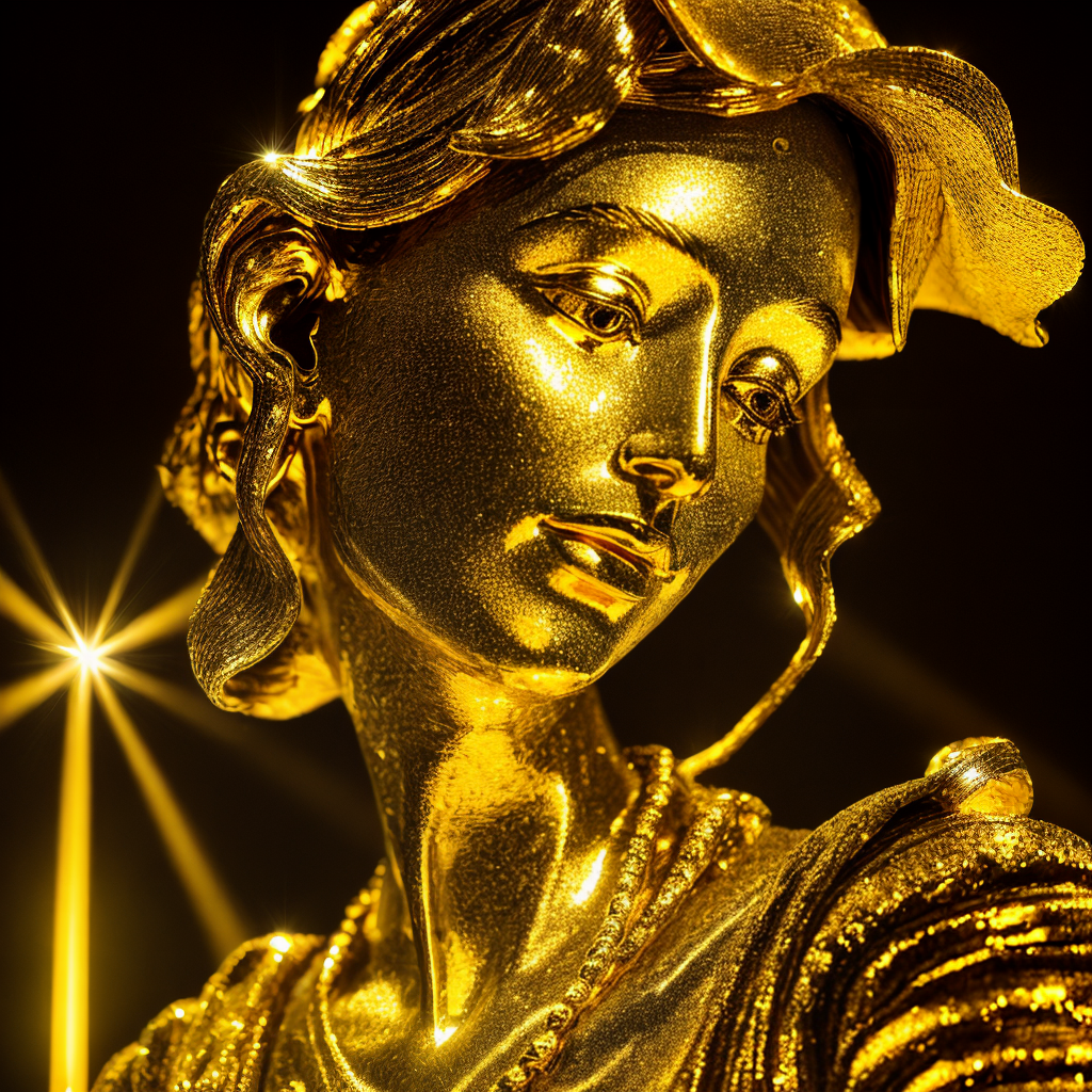 our golden lady shining light