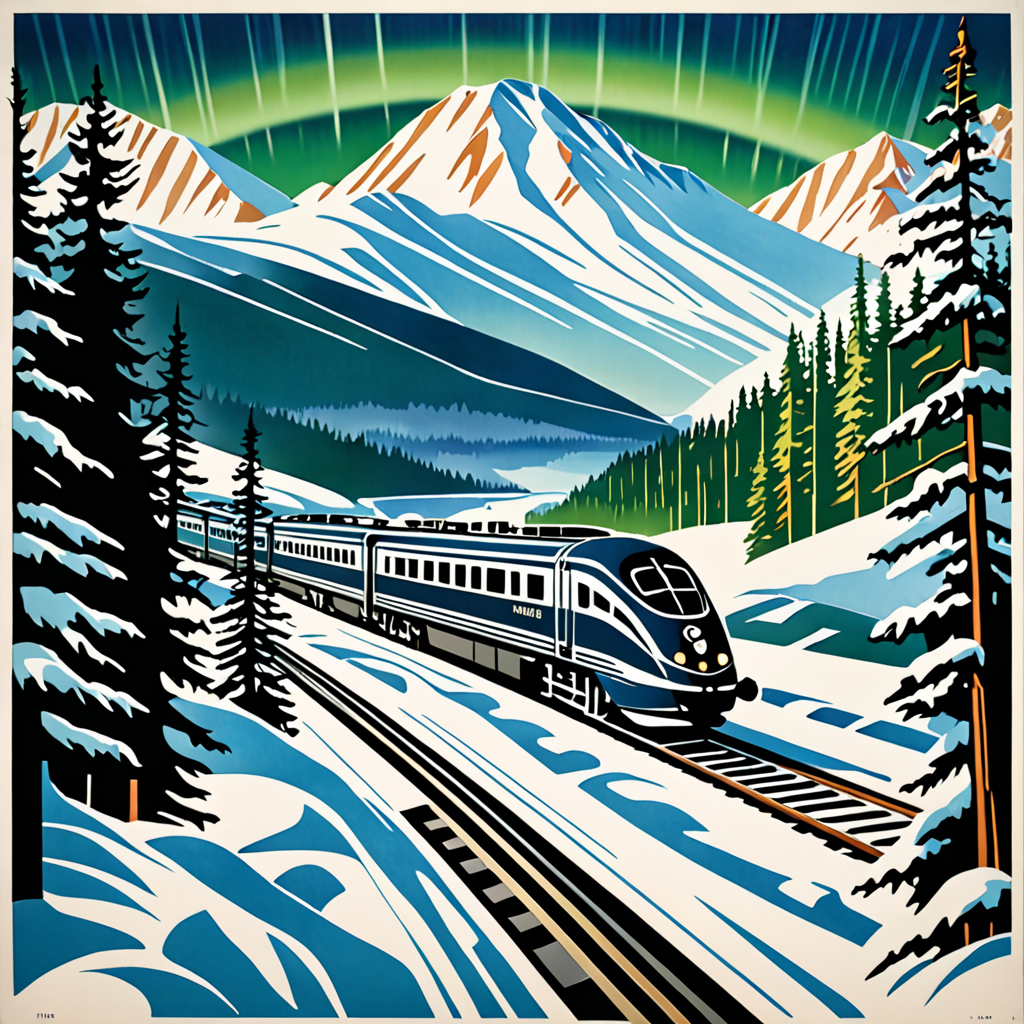art deco streamline railway corporation poster modern highspeed train ...