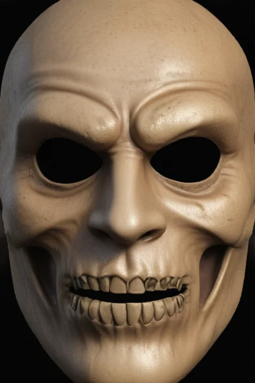 Realistic Skull Mask Featuring Intricate Details and Eerie Expression