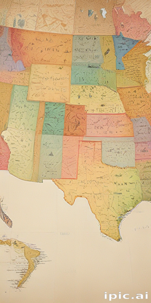Vintage Map of Texas Highlighting Historical Regions and Unique Features