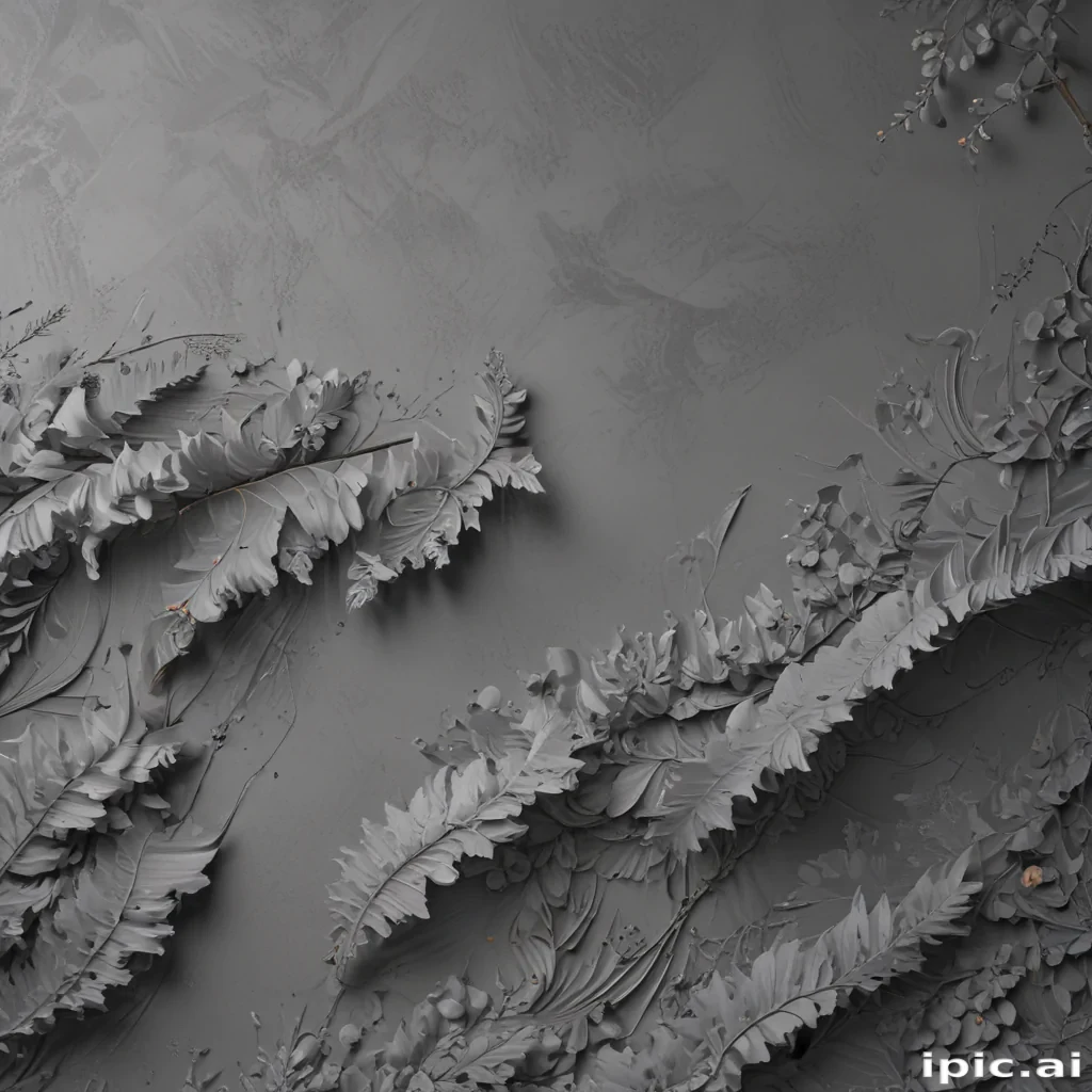 Intricate Gray Leaves and Foliage Creating a Textured Nature-Inspired ...