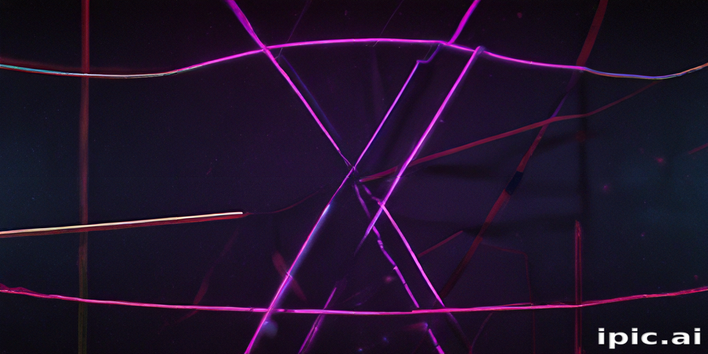 Abstract Neon Lines Intersecting in a Dark, Mysterious Background