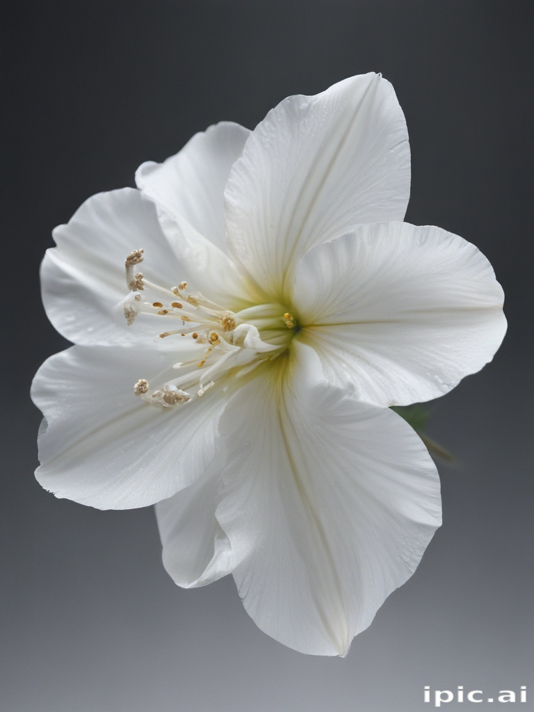 A Beautiful White Flower with Delicate Petals and Intricate Details.