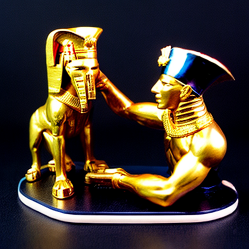 Pharaoh arm wrestling with Napoleon
