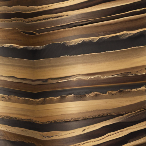 Intricate Layers of Wood Showcasing Natural Patterns and Textures