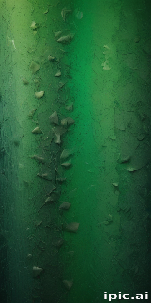 Abstract Green Texture with Layers and Peeling Elements on Surface