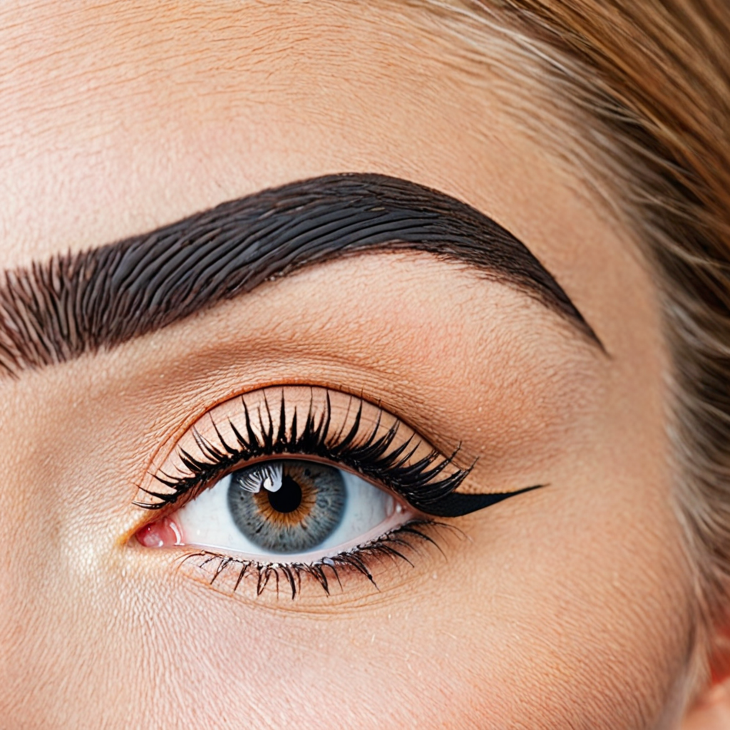 woman making eyebrow