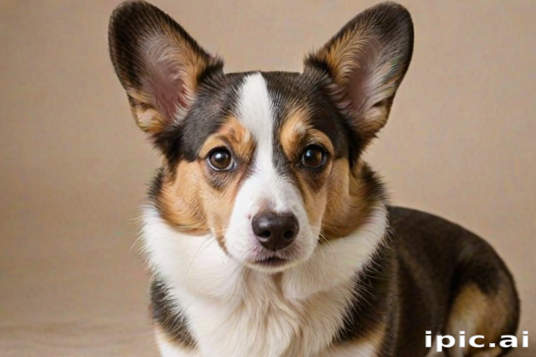A Charming Corgi Posing Gracefully Against a Soft Neutral Background.