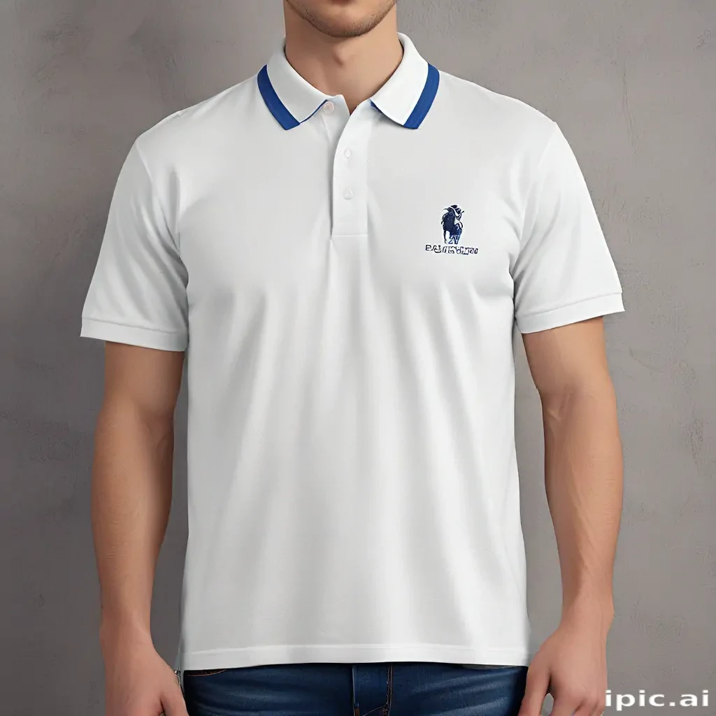 Stylish White Polo Shirt with Blue Accents for Casual Wear