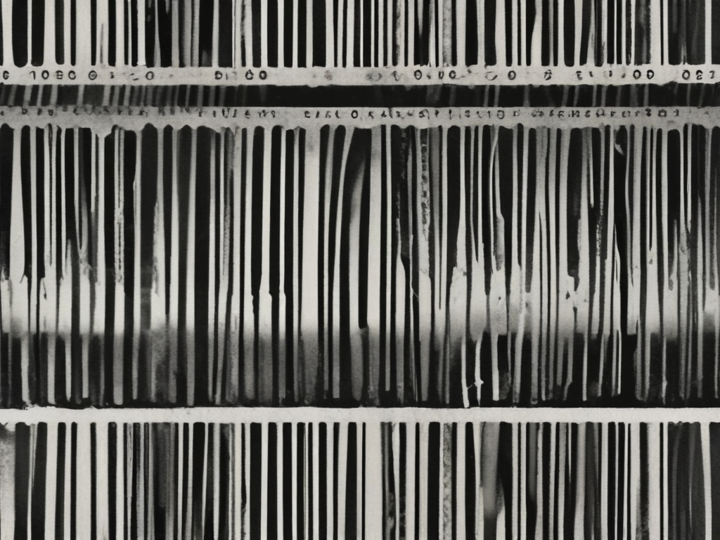 Abstract Black and White Barcode Patterns Creating a Unique Visual Texture