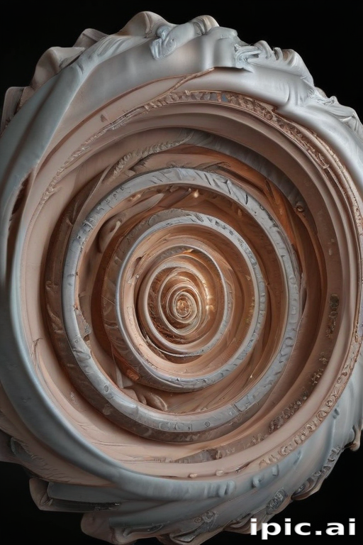 Intricate Spiral Design Showcasing Layers of Soft Textures and Shapes