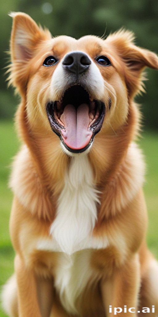 A Happy Dog with a Joyful Expression Enjoying a Sunny Day Outdoors.