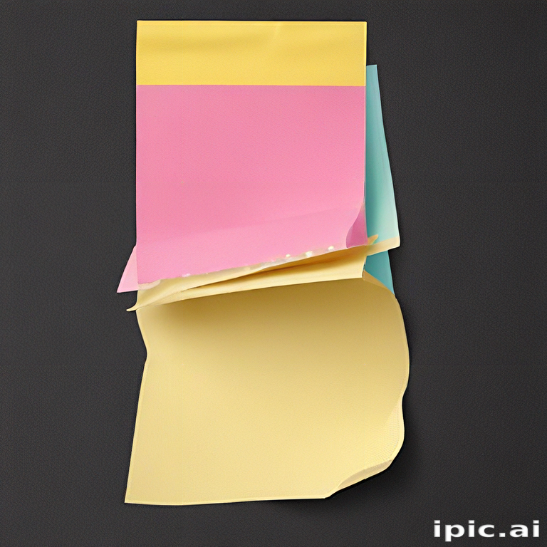 Colorful Torn Sticky Notes Stacked Together on a Dark Background.