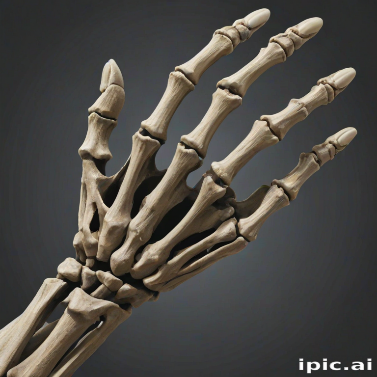Detailed Anatomical Model of a Human Hand Skeleton with Realistic Features