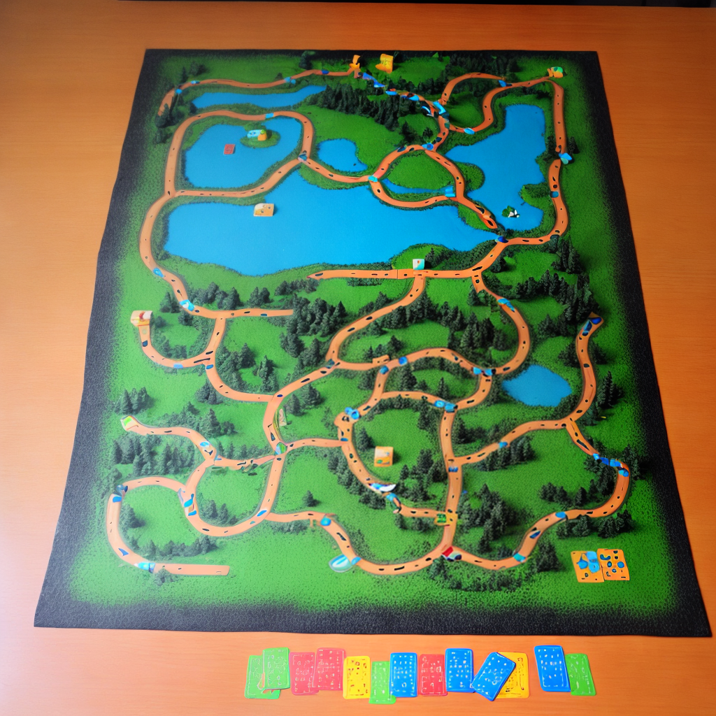 trail board game with math theme