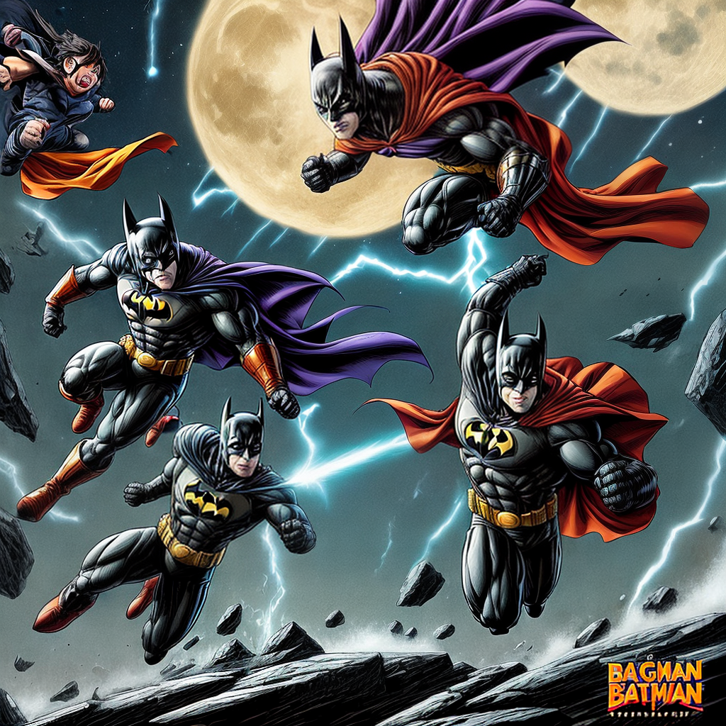 Batman defeating Goku, Goku lying defeated on the ground