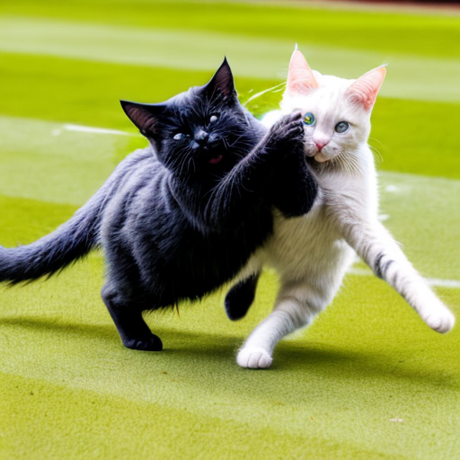 cats dueling eachother with their claws