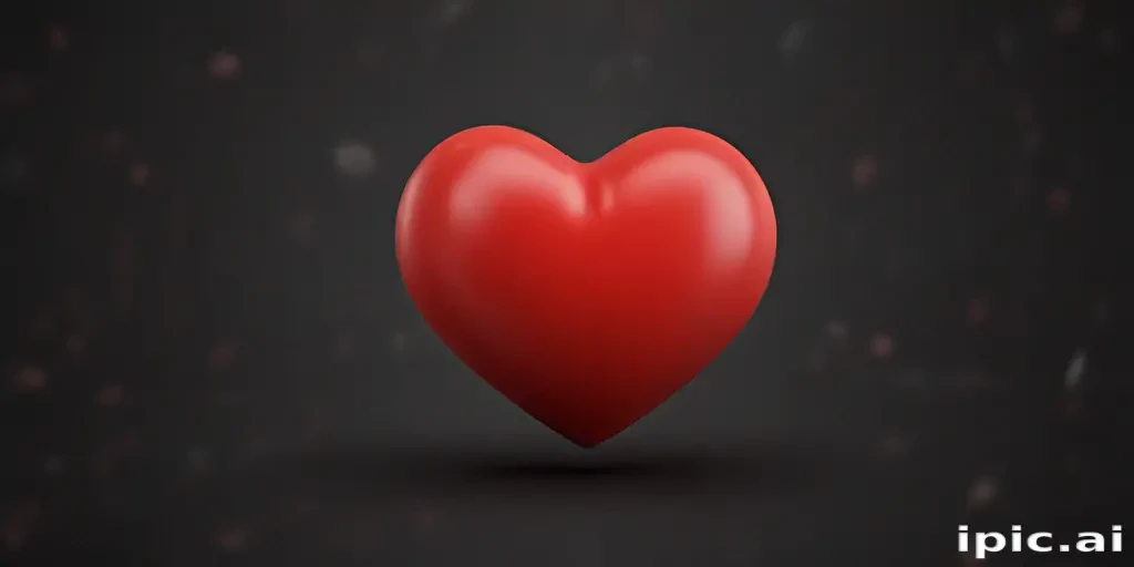 Shiny Red Heart Symbolizing Love and Affection Against a Dark Background