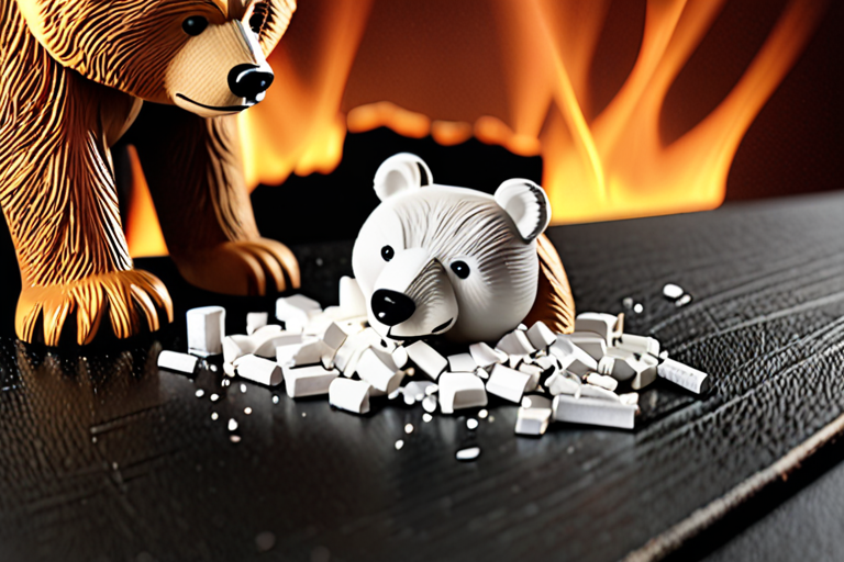 bear snorting a line of cocaine