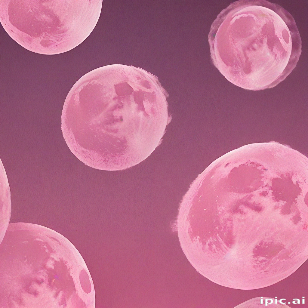 Abstract Representation of Pink Cell-Like Structures Floating in a ...