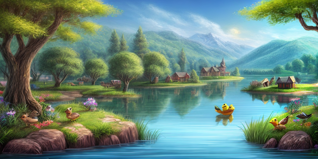 Beside the enchanted lake , Lives baby turtle , two baby ducks ,some ...