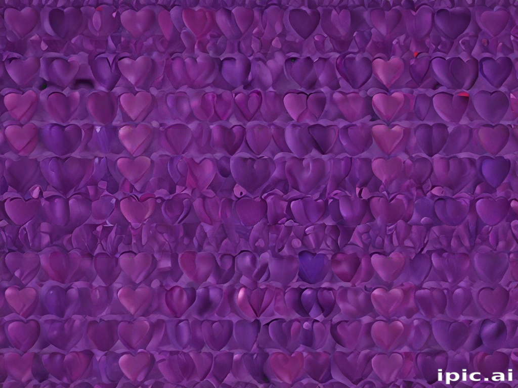A Beautiful Pattern of Purple Hearts Creating a Romantic Atmosphere.
