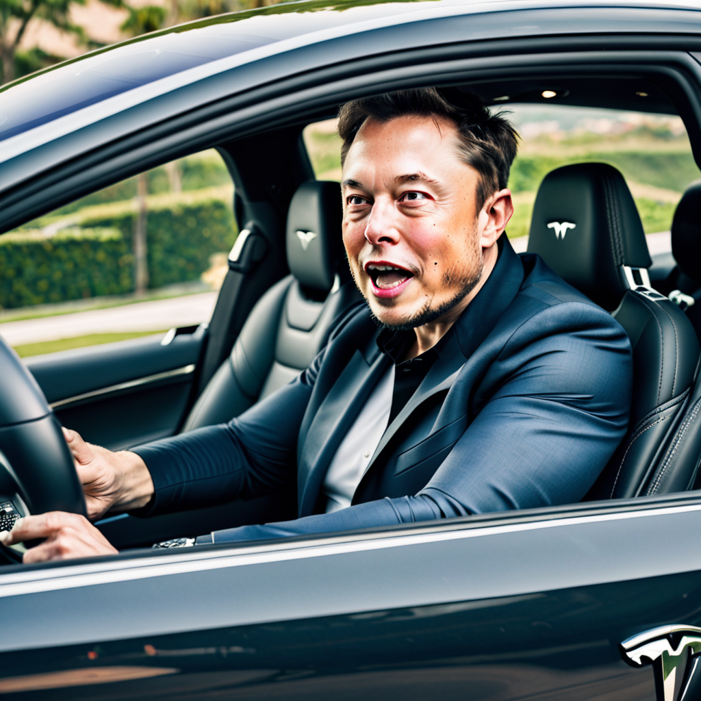 Elon Musk yelling at Tesla for driving at a bag