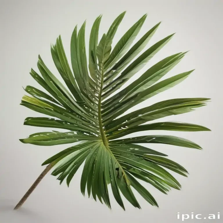 A Vibrant Green Palm Leaf Showcasing Nature's Beauty and Intricacy.